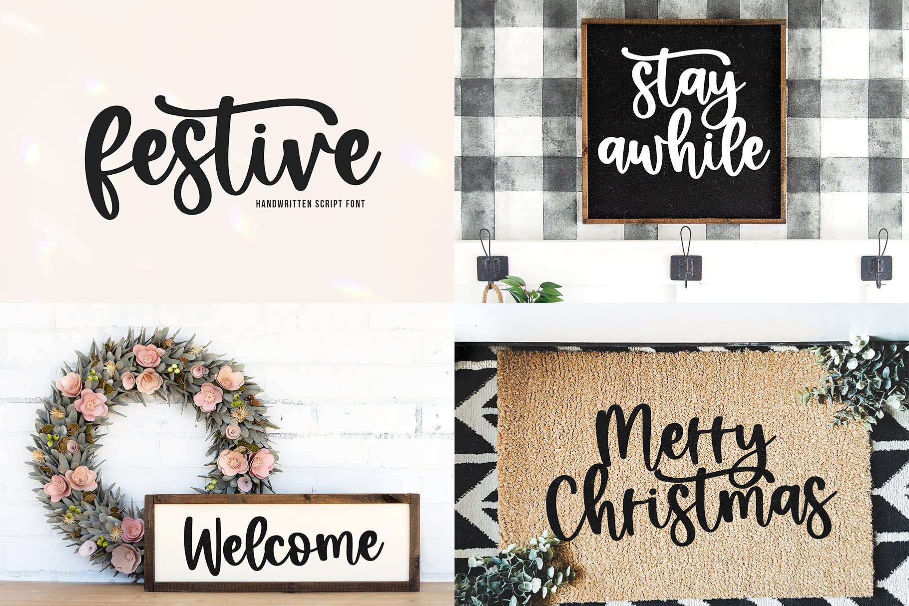 Christmas Font Bundle Crafty Font Bundle Cricut Fonts - Etsy