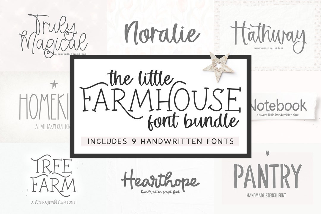Little Farmhouse Font Bundle - Cricut Fonts, Farmhouse Fonts, Rustic ...