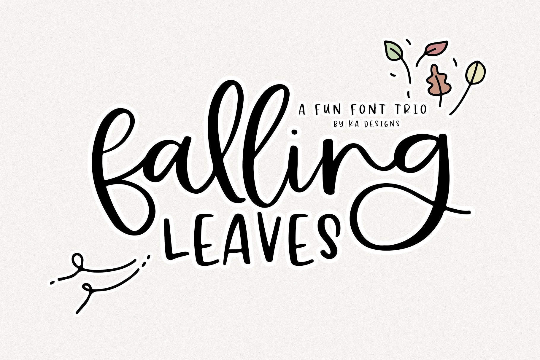 Falling Leaves Font Script & Print Handwritten Font TRIO - Etsy