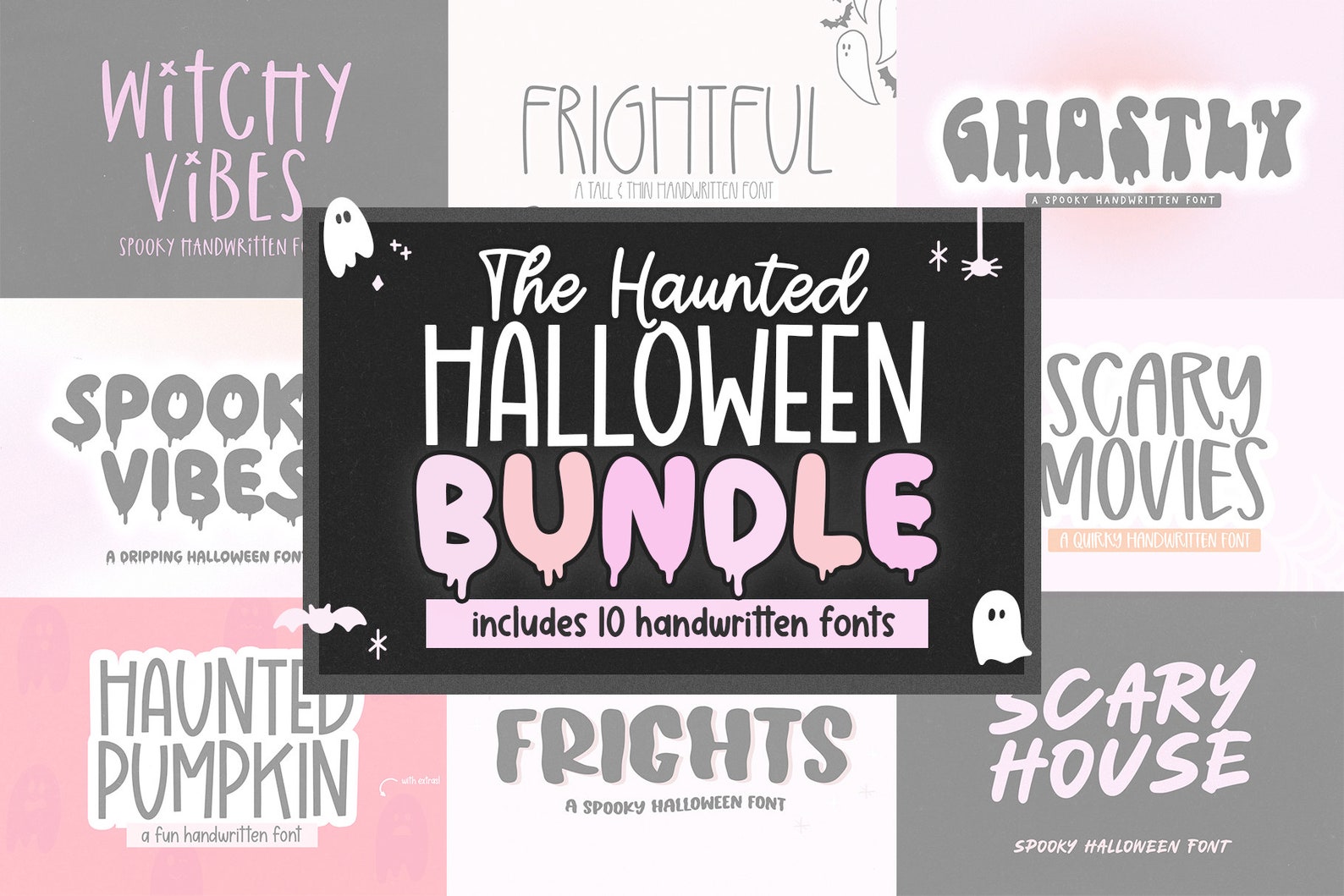 Halloween Font Bundle Spooky Fonts Dripping Font Cricut - Etsy