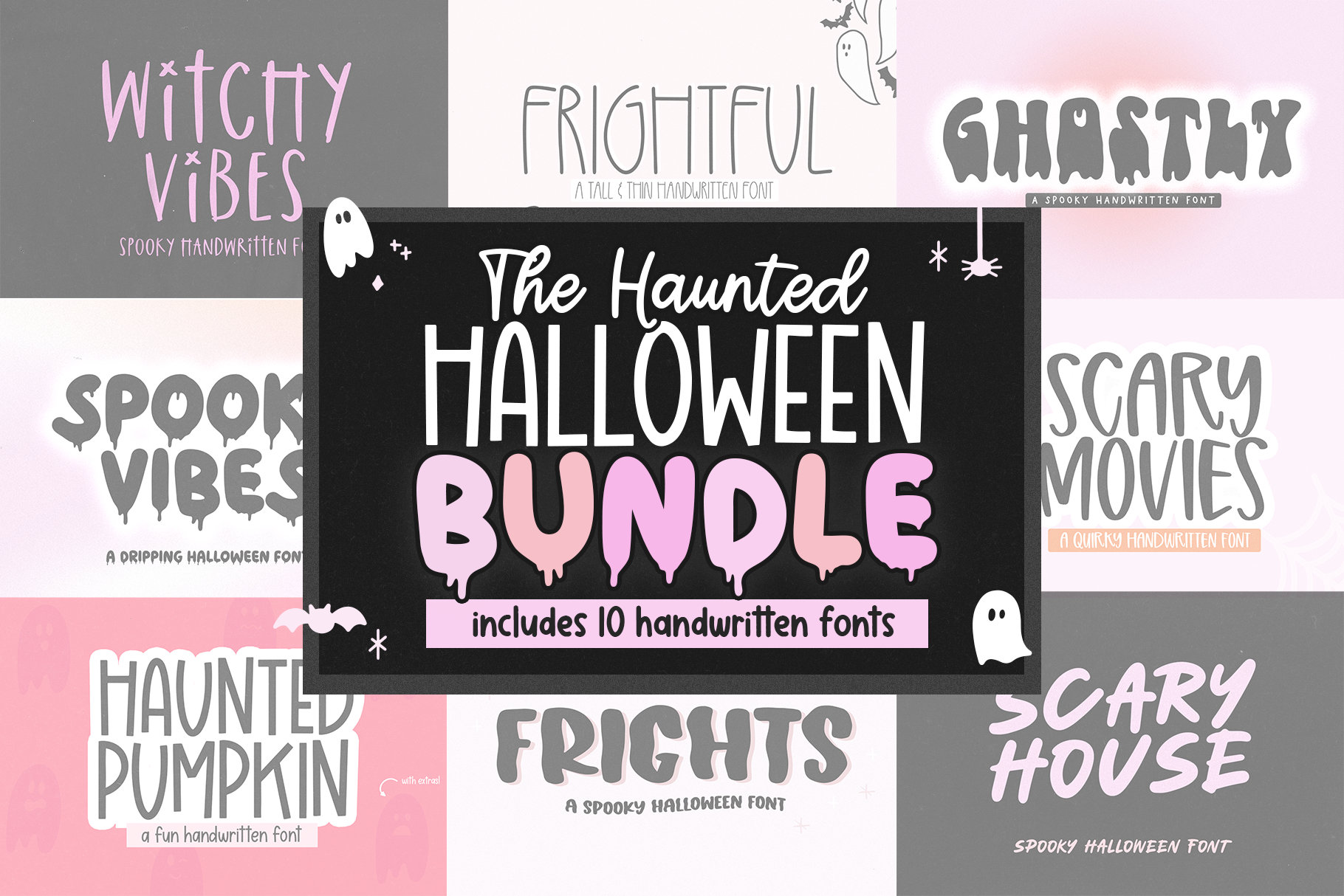 Halloween Font Bundle, Spooky Fonts, Dripping Font, Cricut Font Bundle ...