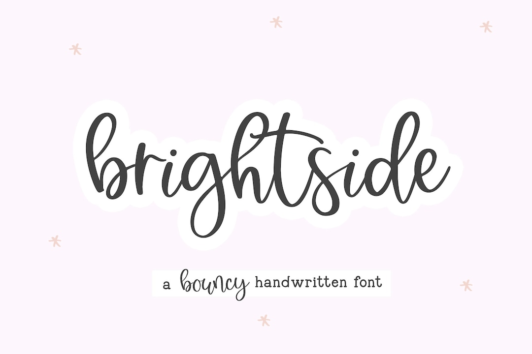 Brightside Font - Bouncy Handwritten Script Font, Cricut Fonts, Procreate Fonts, Modern Font ...