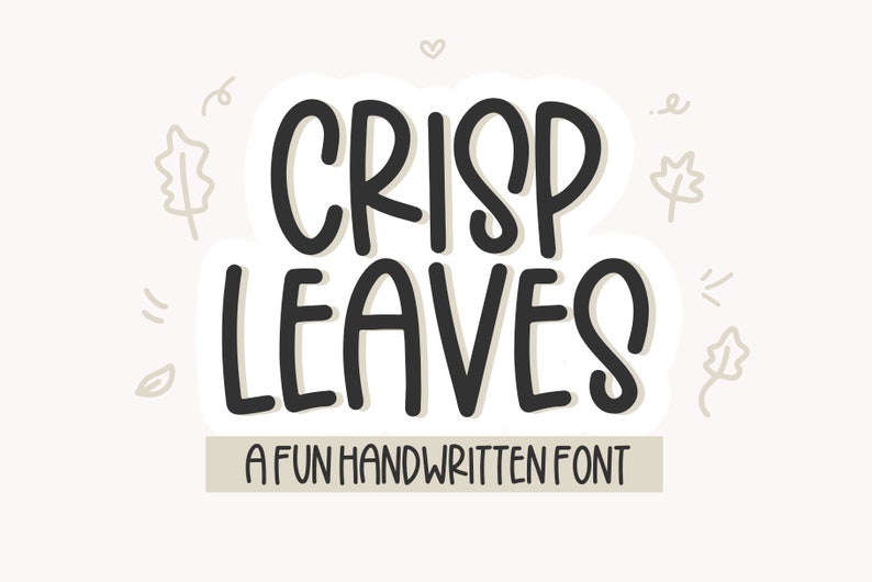 Crisp Leaves Font - Fun Handwritten Font, Cricut Fonts, Doodle Font ...