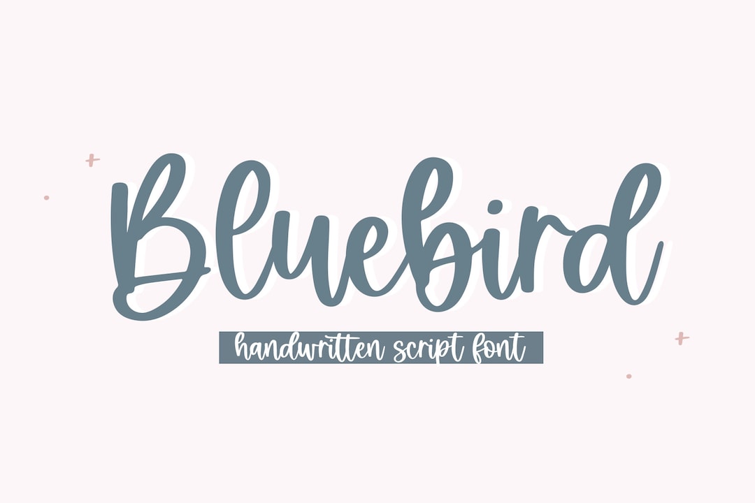 Bluebird Font - Handwritten Script Font, Cute Font, Modern Calligraphy ...