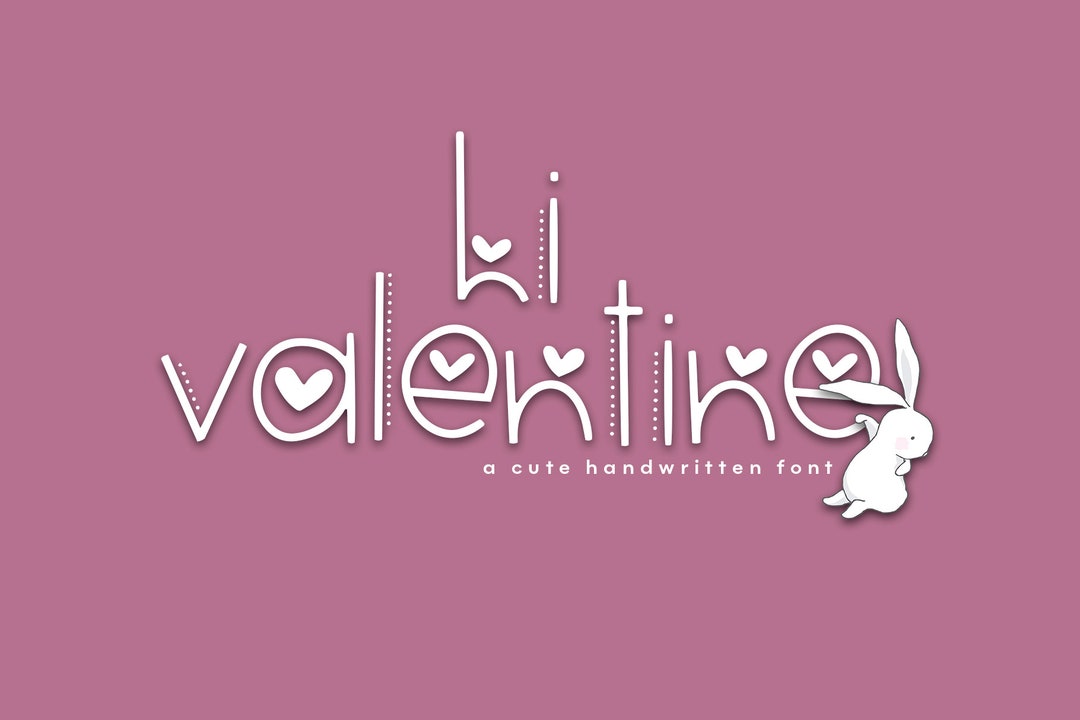 Hi Valentine Cute Valentine's Day Font TTF / OTF - Etsy