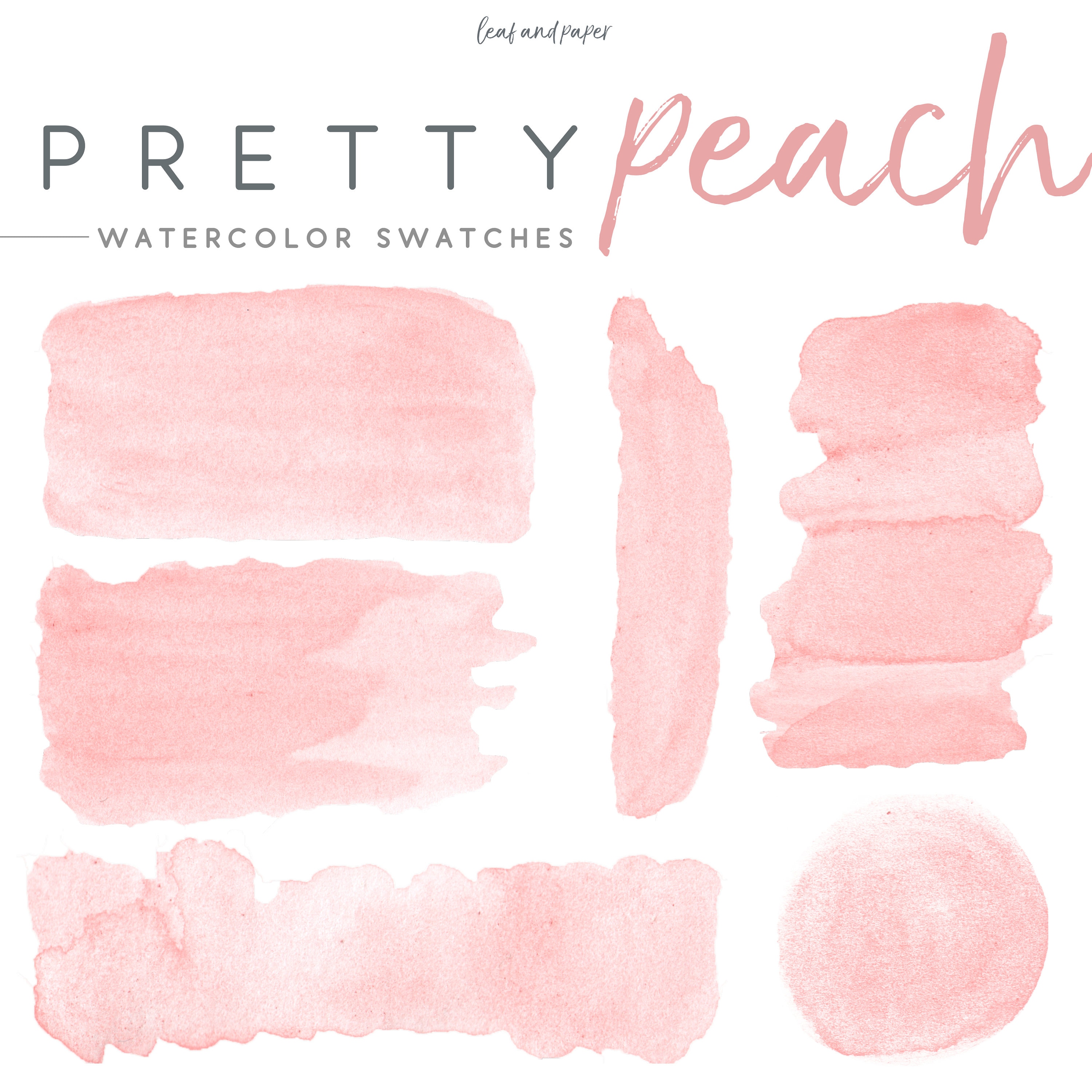 Watercolor PEACH PINK Swatches Watercolor Clipart - Etsy