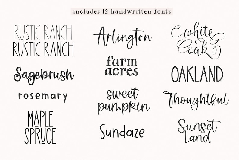 Farmhouse Font Bundle Part 4 - Cricut Fonts, Farmhouse Fonts, Rustic ...