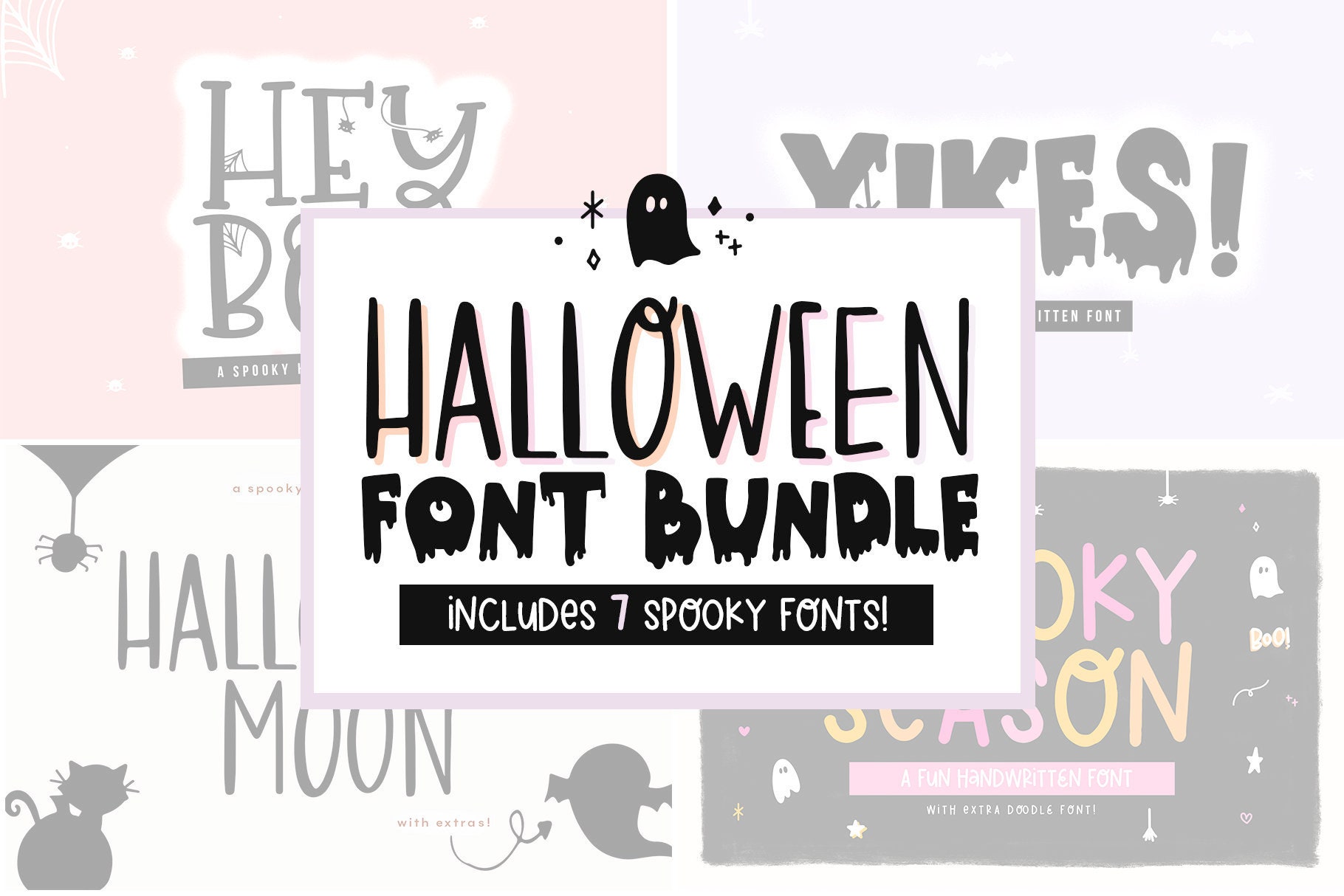 Halloween Font Bundle - Spooky Fonts, Font Bundle, Cricut Fonts, Cricut ...