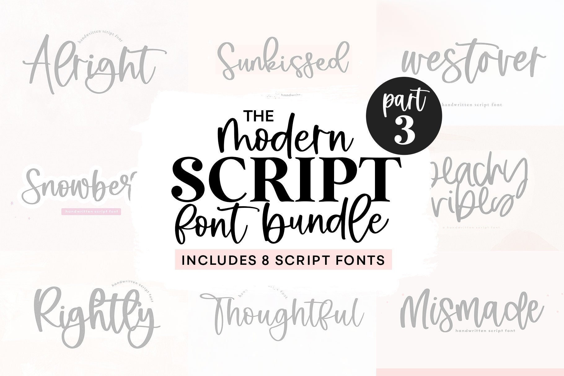 Mini Modern Script Font Bundle Part THREE Handwritten Fonts - Etsy