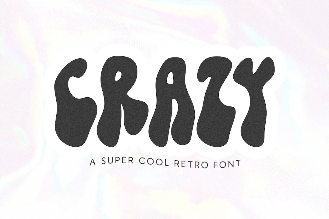 Crazy Retro Font - Groovy Font, Wavy Font, 70s Font, Cricut Fonts, Procreate Fonts, Fonts for ...
