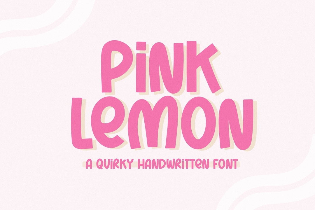 Pink Lemon Font - Quirky Font, Cricut Font, Procreate Fonts, Bouncy ...