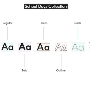 School Fonts Bundle - Tracing Fonts, Handwriting Lines Fonts, Cricut ...