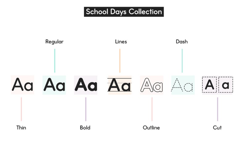 School Fonts Bundle Tracing Fonts Handwriting Lines Fonts - Etsy