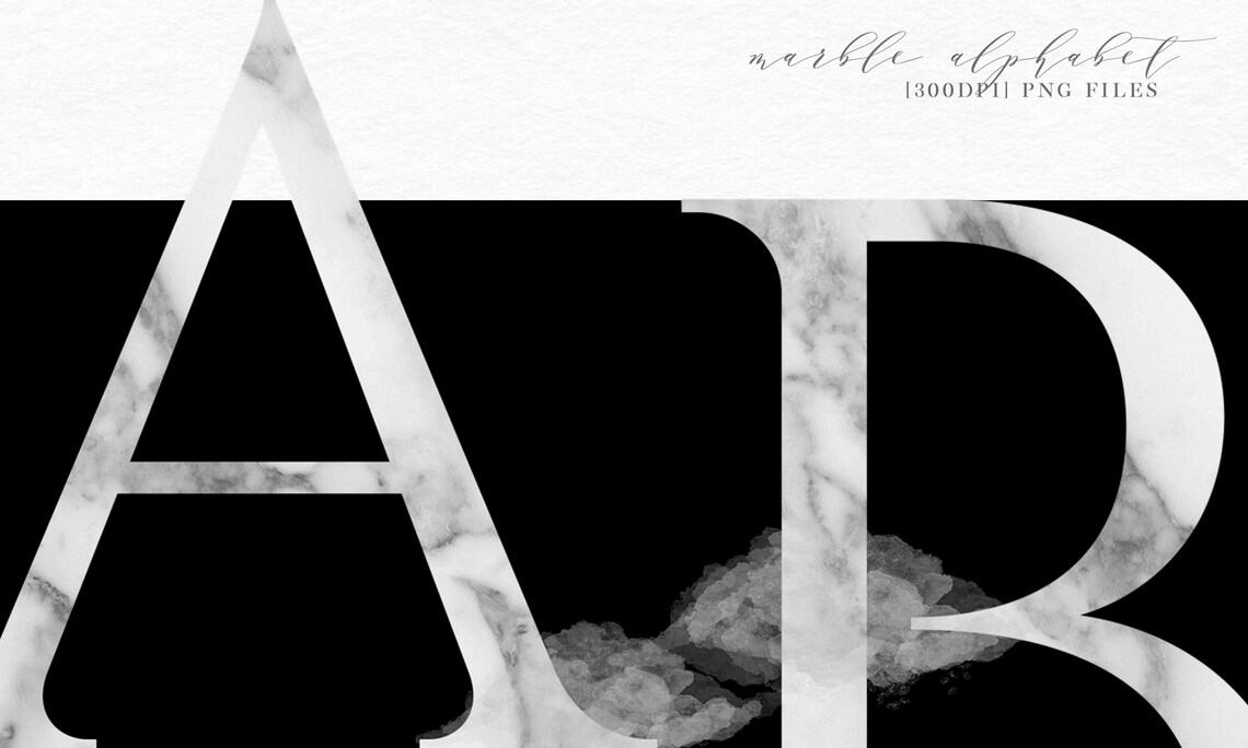 Marble Alphabet Clip Art Design - Etsy