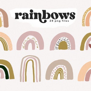 Modern Rainbows - Clip Art Collection - Etsy