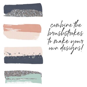 Pink and Blues Brushstrokes - Watercolor Clipart [poolside] Glitter - Etsy