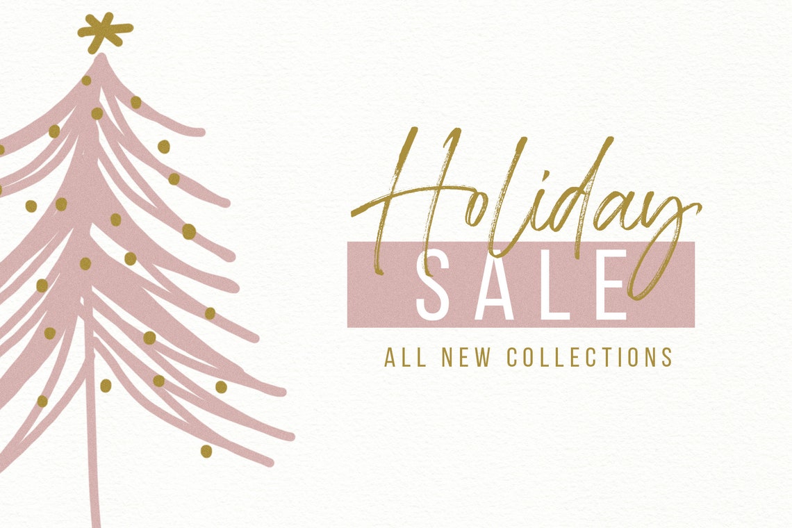 Boho Christmas Trees Clipart Modern and Messy Christmas - Etsy