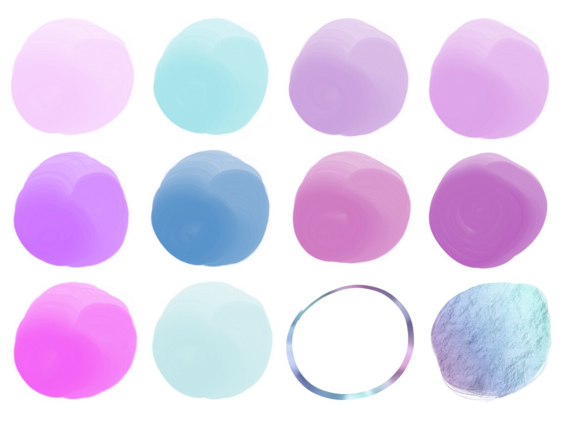 Watercolor Circles Clip Art Watercolor Dots Shape Clip Art | Etsy