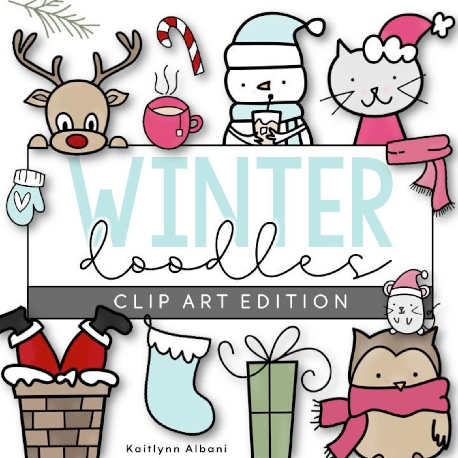 Cute Winter & Christmas Clip Art Christmas Illustrations - Etsy