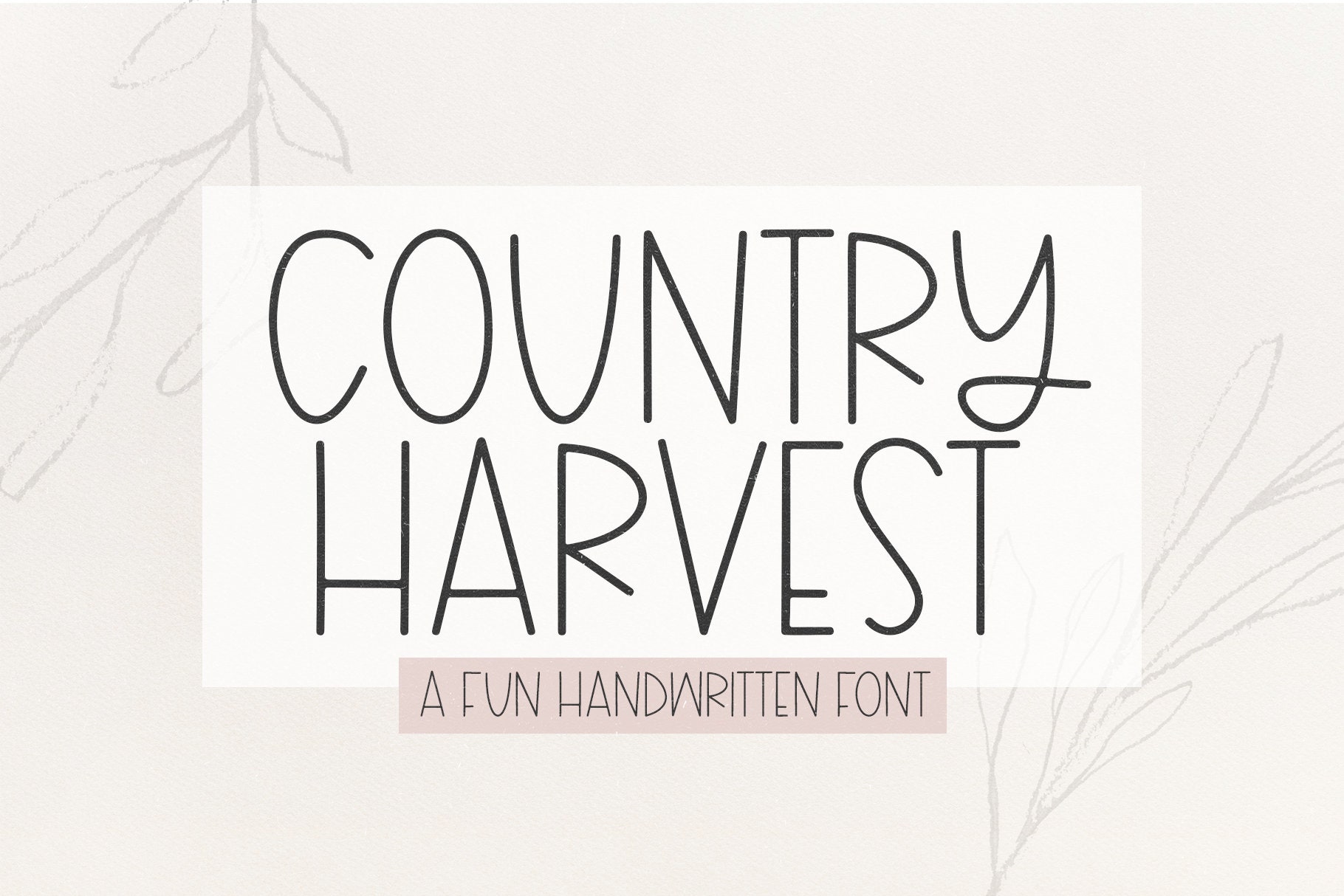 Country Harvest Font Skinny Handwritten Font Cricut Fonts | Etsy