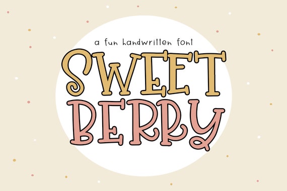 Sweet Berry Font Quirky Handwritten Font Fonts for Cricut | Etsy