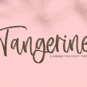 Tangerine Font - Handwritten Brush Script Font, Wedding Font, Textured Font, Cursive Font ...