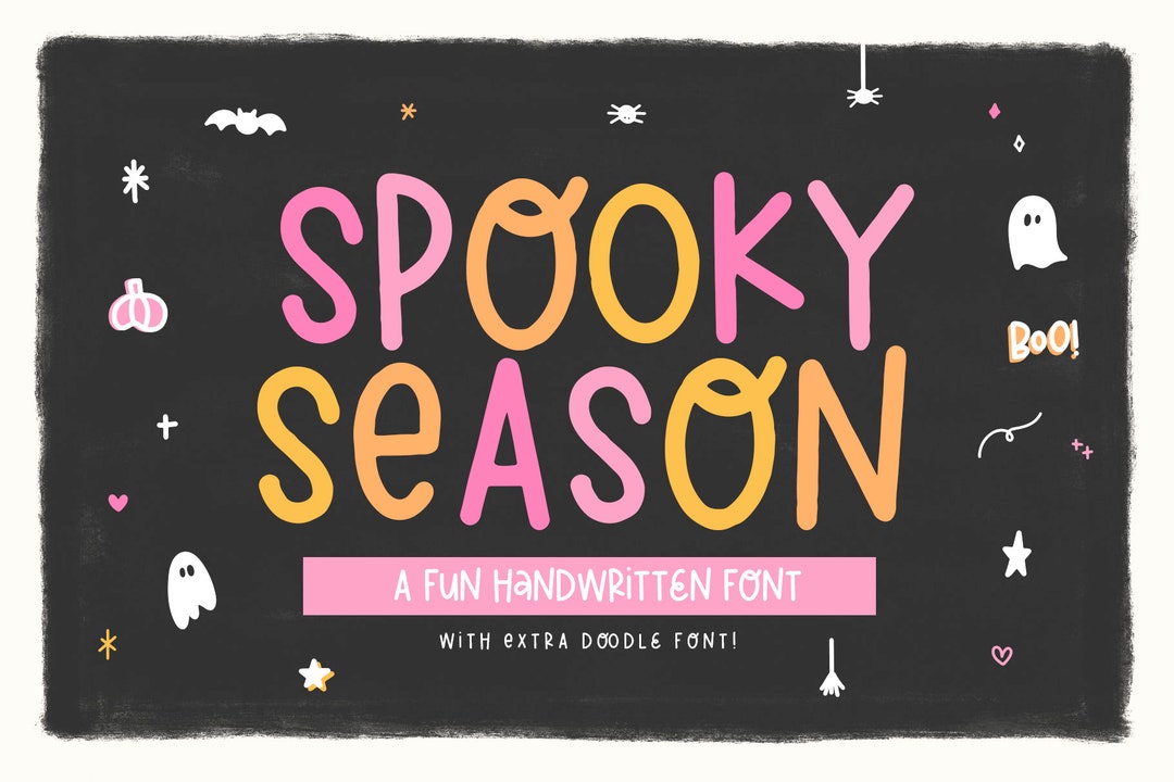 Spooky Season Font - Cute Halloween Font, Cricut Fonts, Doodle Font ...