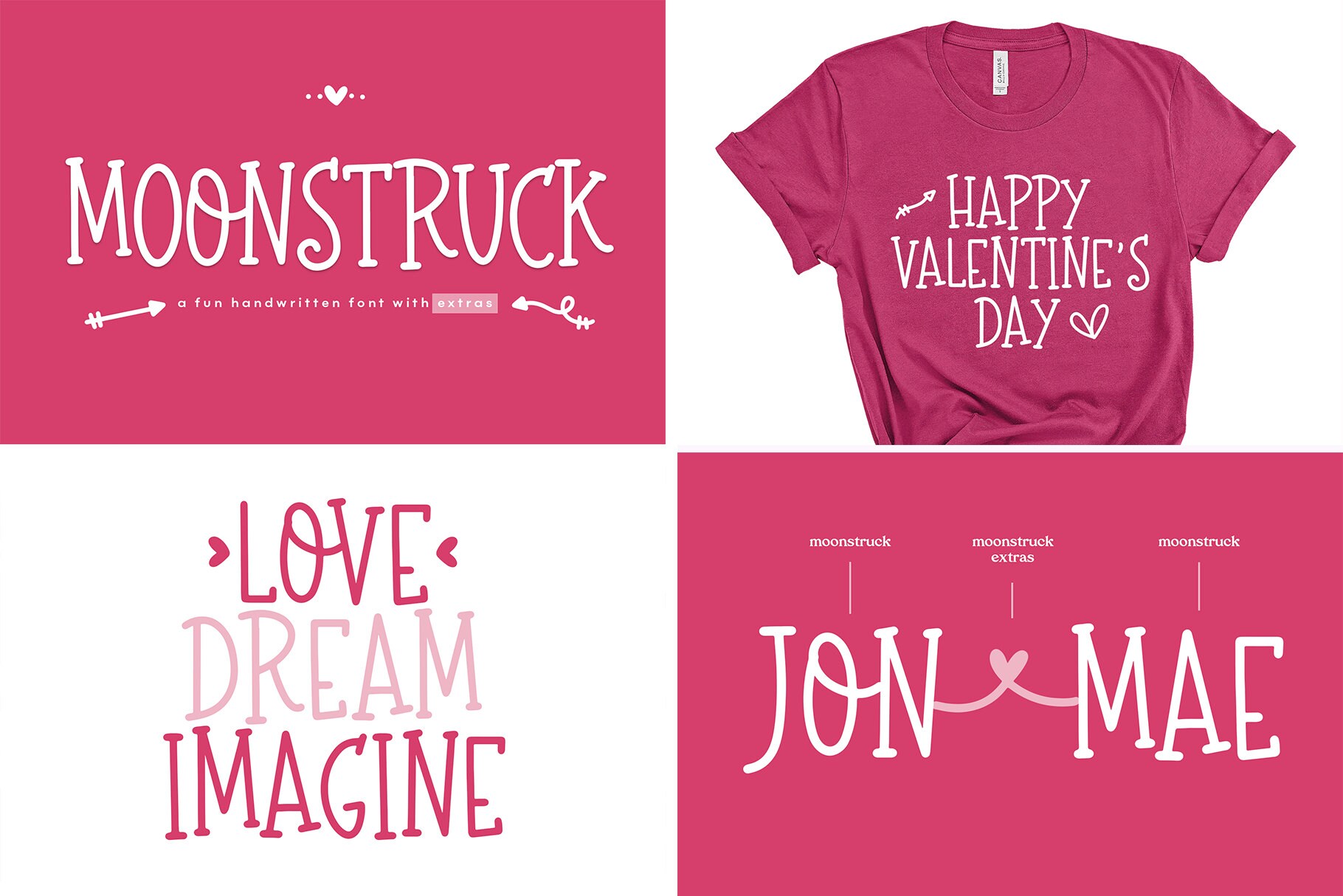 Font Bundle Valentine's Day Fonts Cute Fonts Heart - Etsy