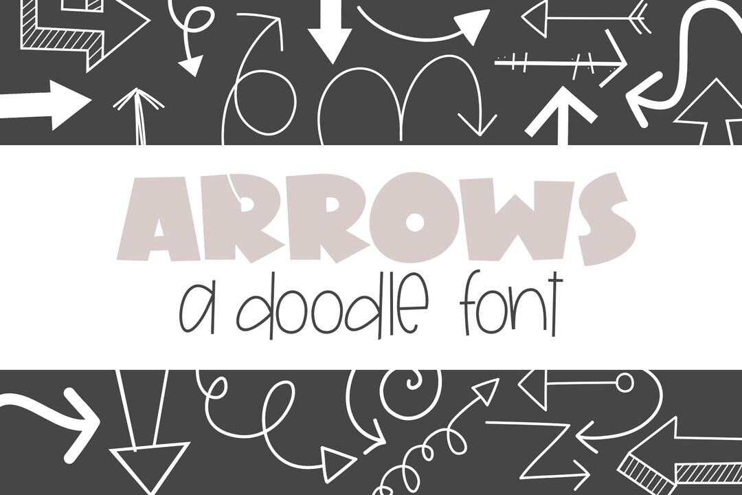 Arrows Font - Doodles - Dingbat Font - TTF - Etsy