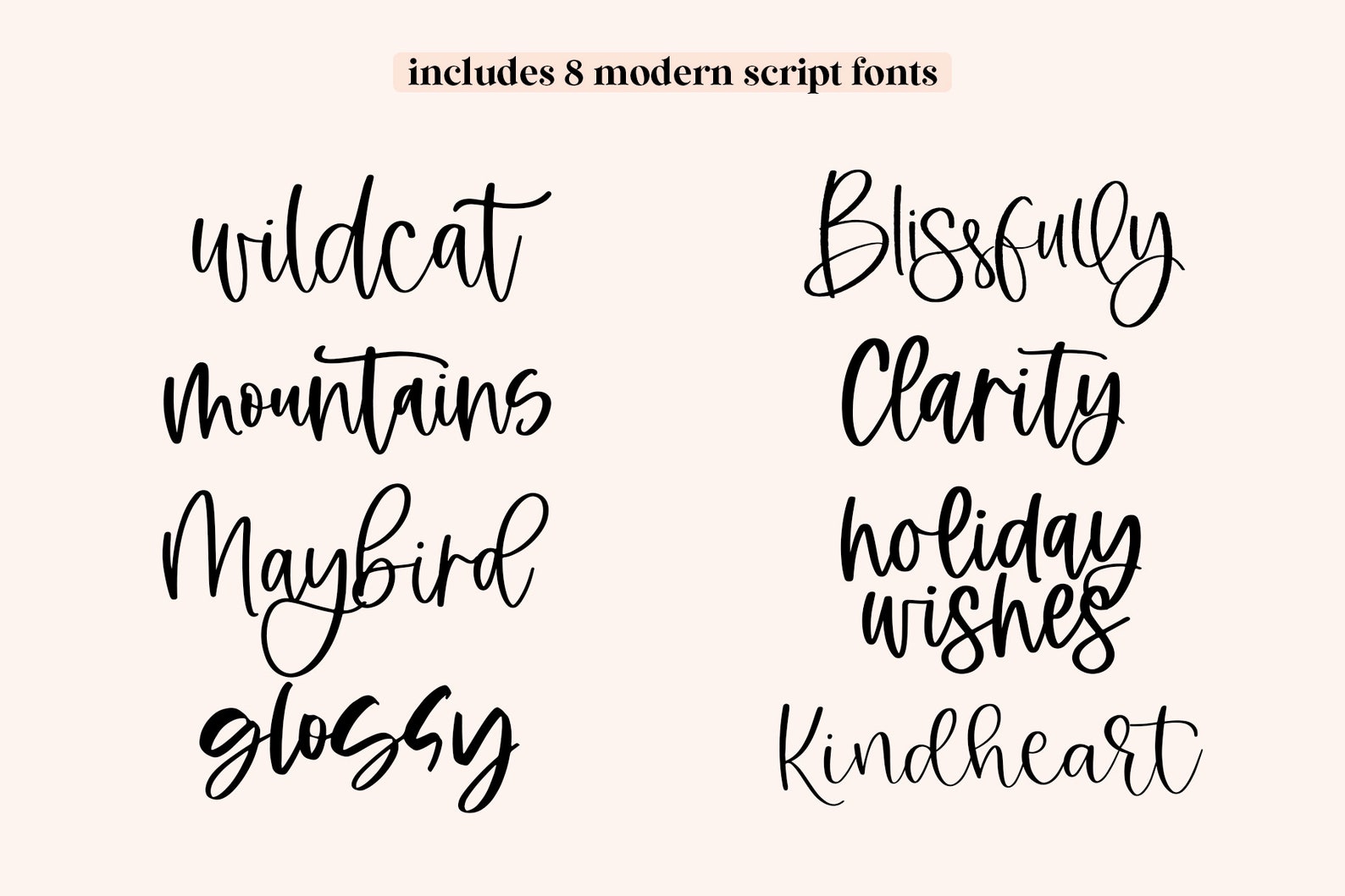Mini Modern Script Font Bundle Calligraphy Fonts - Etsy