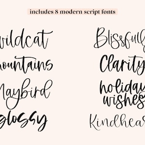 Mini Modern Script Font Bundle - Calligraphy Fonts, Handwritten Fonts ...