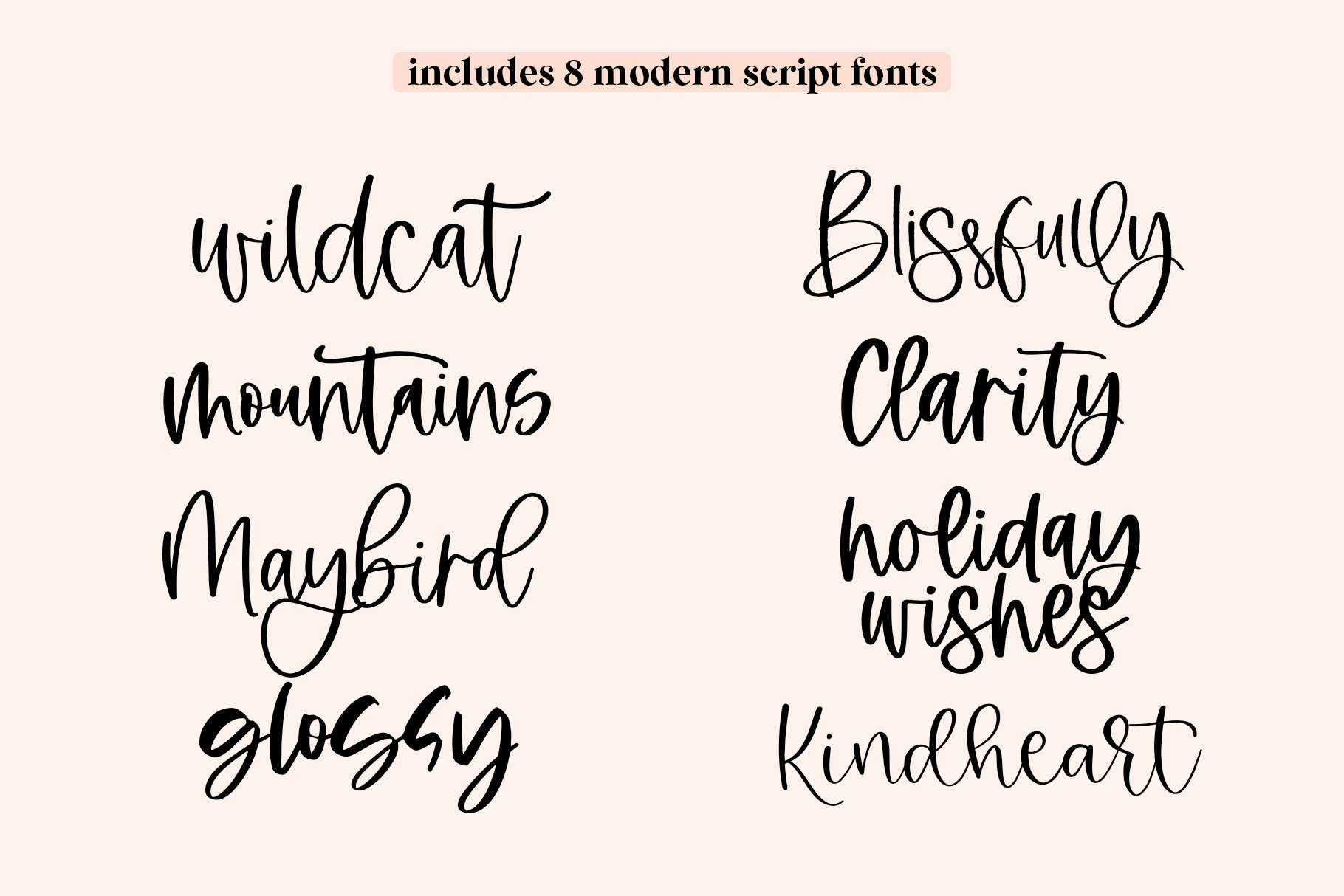 Modern Script Font Bundle Calligraphy Fonts Handwritten - Etsy