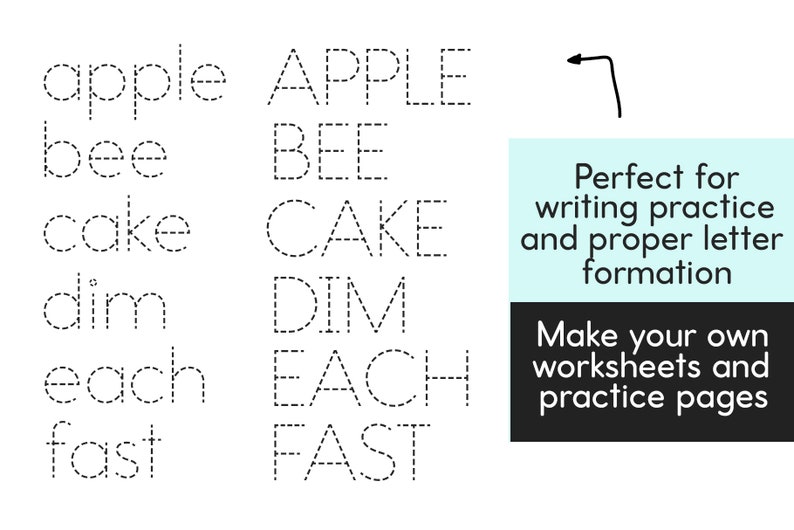 School Days Tracing Font Teacher Font Student | Etsy