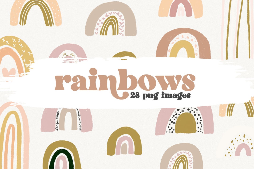 Modern Rainbows - Clip Art Collection - Etsy