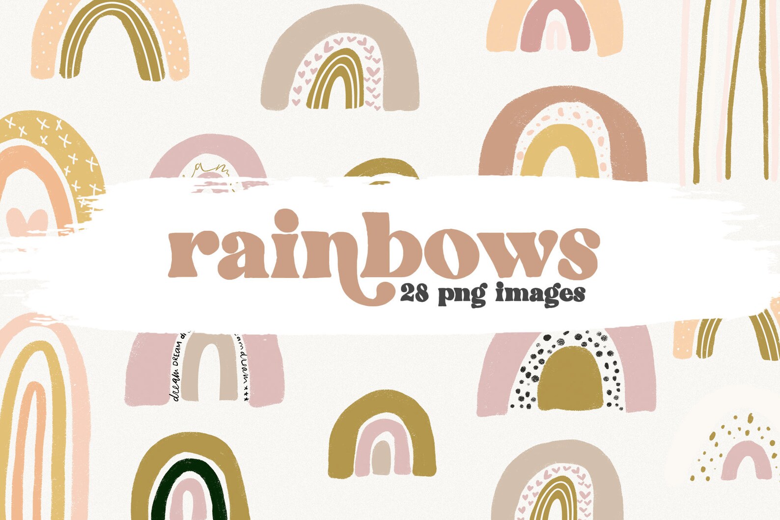 Modern Rainbows Clip Art Collection - Etsy