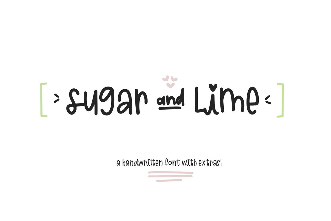 Sugar and Lime Font - Preppy Font, Quirky Font With Doodles, Cricut ...