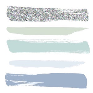 Green, Blue, Pink Brushstrokes - Pastel Watercolor Clipart [misty] - Etsy