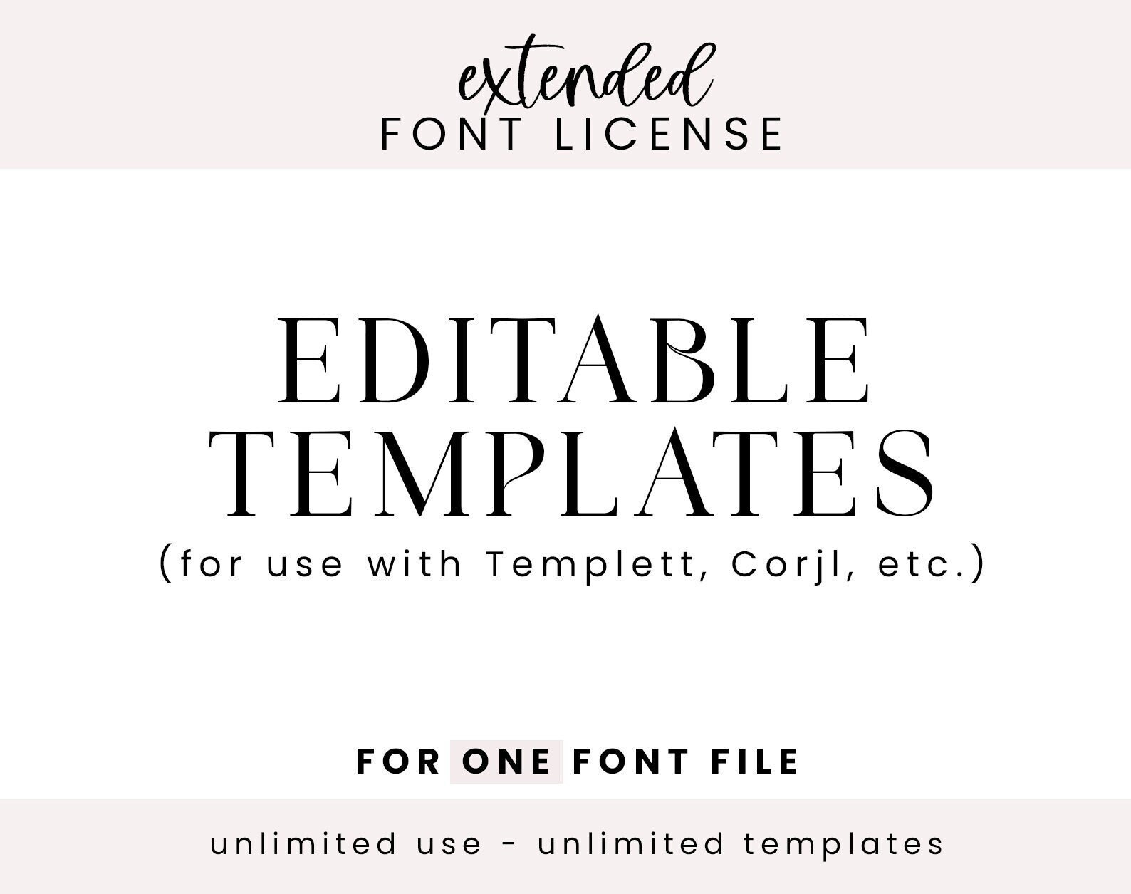 EXTENDED Font License for ONE Font - Use With Canva, Corjl and Templett ...