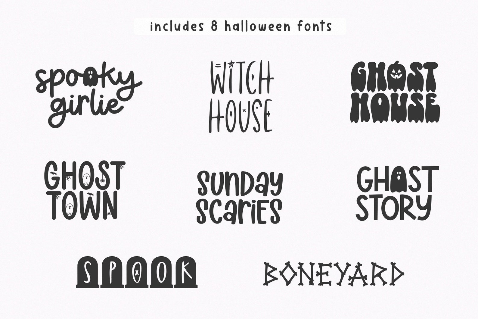 Halloween Font Bundle, Spooky Fonts, Dripping Font, Cricut Font Bundle, Cricut Fonts, Bones Font ...