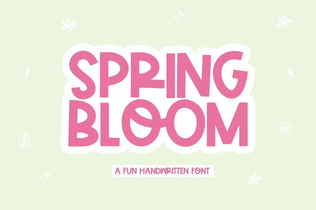 Spring Bloom Font - Cute Handwritten Font, Procreate Font, Cricut Font ...