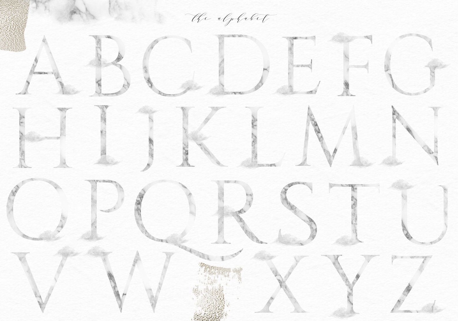 Marble Alphabet Clip Art Design - Etsy