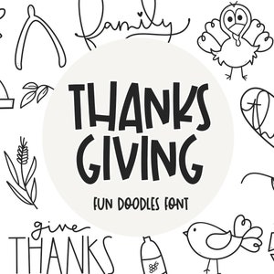 Gobble Gobble Font - Doodle Font, Thanksgiving Font, Thanksgiving ...