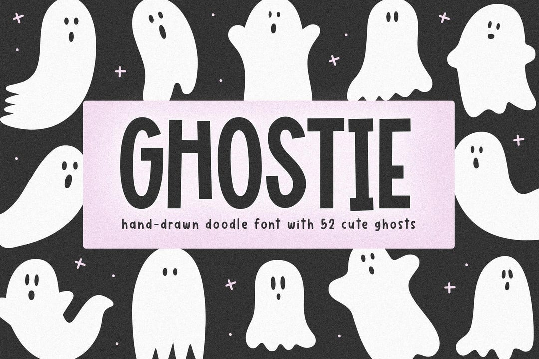 Ghostie Doodle Font - Halloween Font, Dingbat Font, Doodle Font, Ghost ...