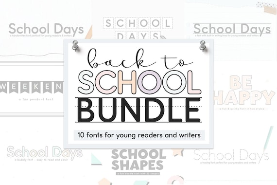 School Fonts Bundle Tracing Fonts Handwriting Lines Fonts - Etsy