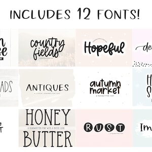 Farmhouse Font Bundle - Fonts for Crafters, Cricut Fonts, Farmhouse ...