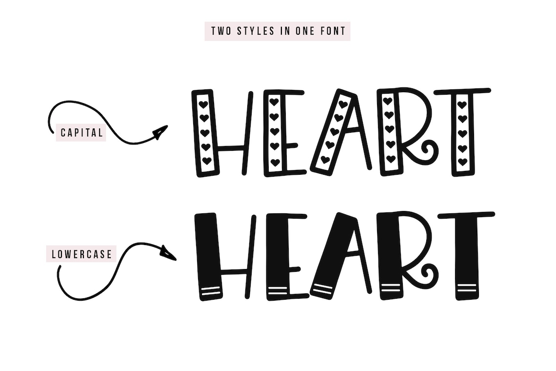 Flirty Font Cute Handwritten Font Valentine's Day Font | Etsy