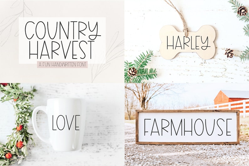 Farmhouse Font Bundle - Cricut Fonts, Farmhouse Fonts, Rustic Fonts ...