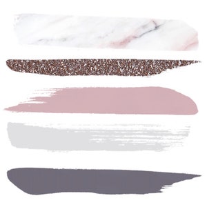 Glam Pink Glitter and Marble Brushstrokes - Watercolor Clipart [glam ...