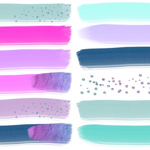 Watercolor Unicorn Brushstrokes - Unicorn Clipart - Glitter Clipart ...