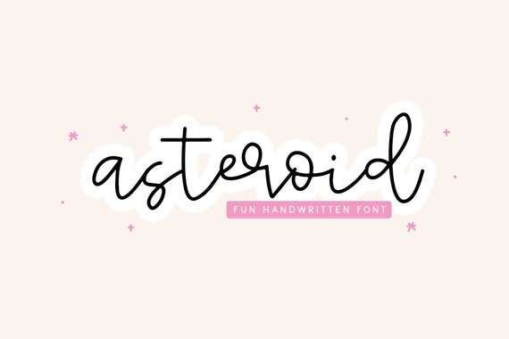 Asteroid Font Handwritten Script Font Cricut Fonts Modern | Etsy